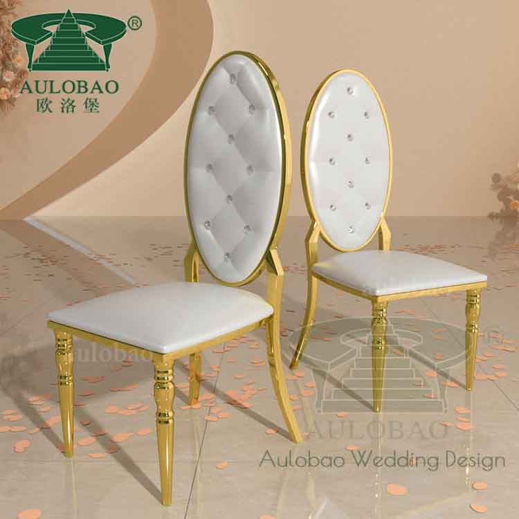 Royal High Back Gold Stainless Steel Chair Aulobao