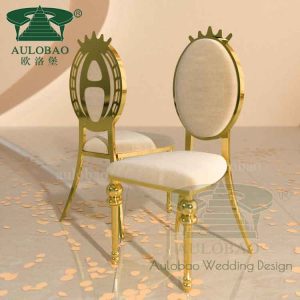 Golden Metal Event Chair For Hotel Party Aulobao