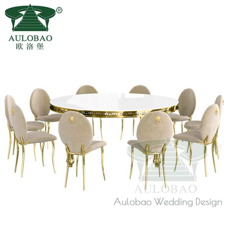New Design Luxury Gold Event Round Tables Aulobao