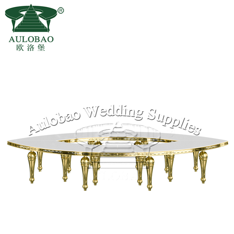 Eye Shape Golden Wedding Head Tables Aulobao