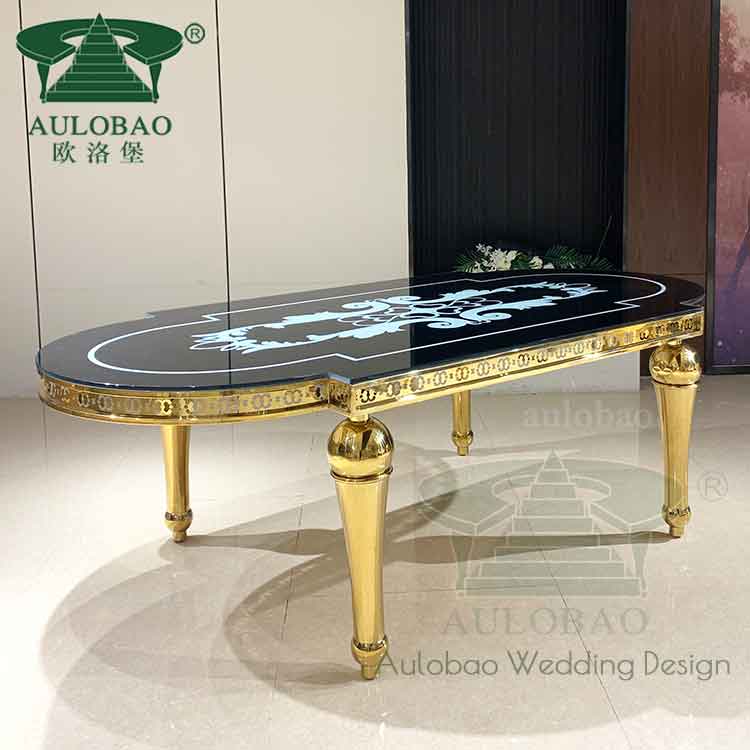 New Large Size Gold Oval Wedding Tables Aulobao