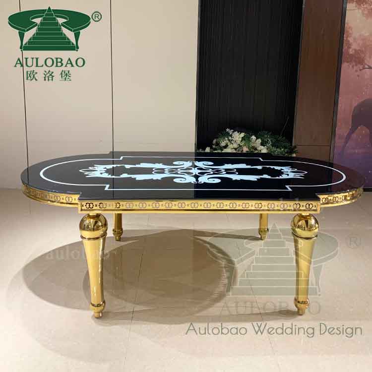 New Large Size Gold Oval Wedding Tables Aulobao