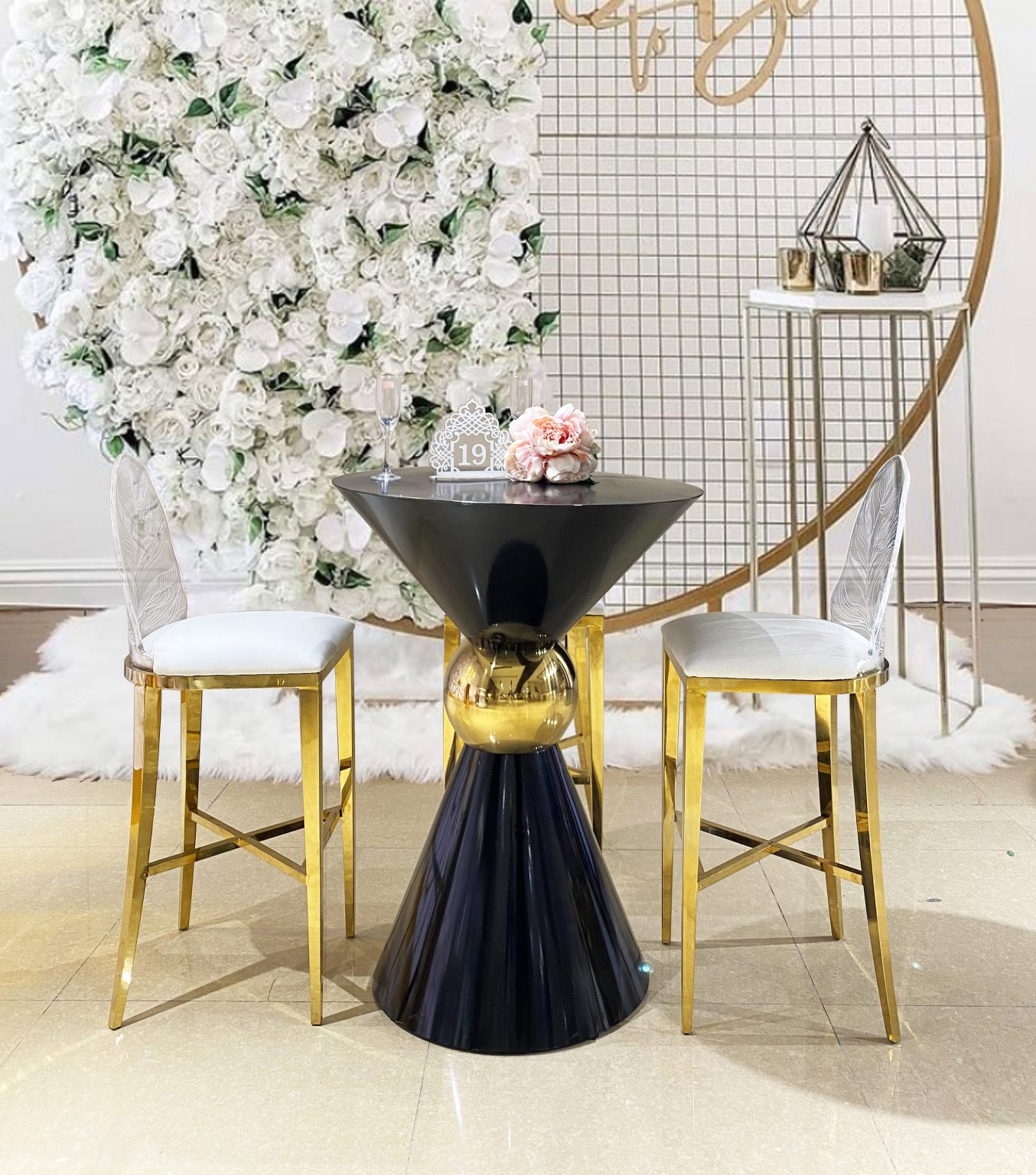 Iron Metal black cocktail table For Bar Aulobao