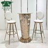 Rose Gold Bar Height Round Tables With LED Aulobao