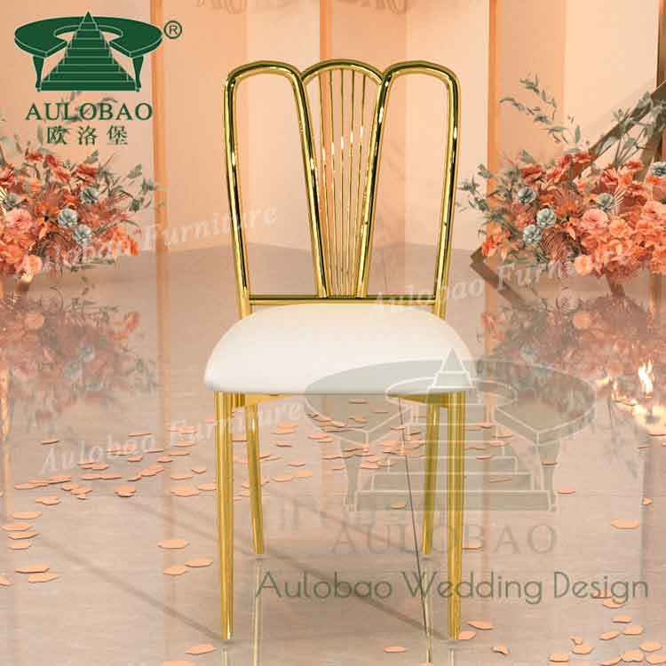 Gold Metal Brass Dining Chair For Restaurant Aulobao