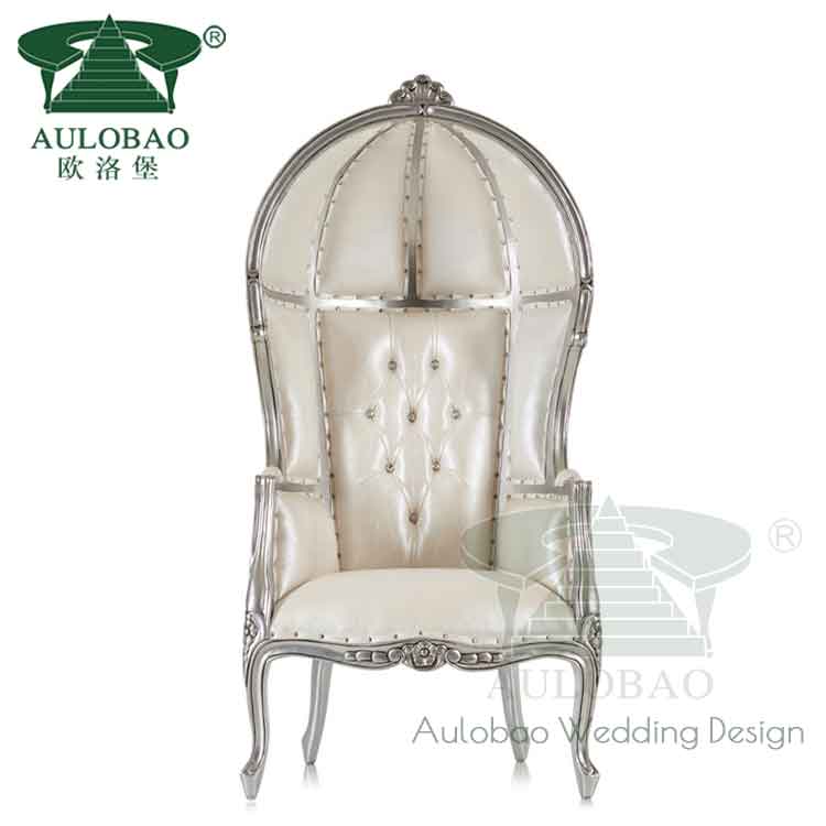Royal Hooded Canopy Bridal Throne Chair Aulobao
