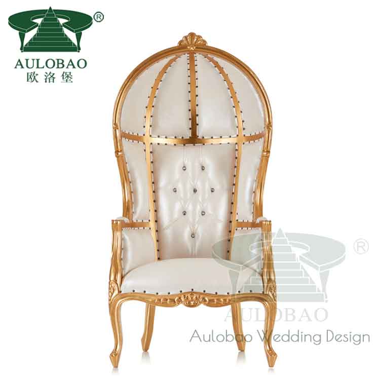 Hooded Canopy Kings Throne Chair Gold Aulobao