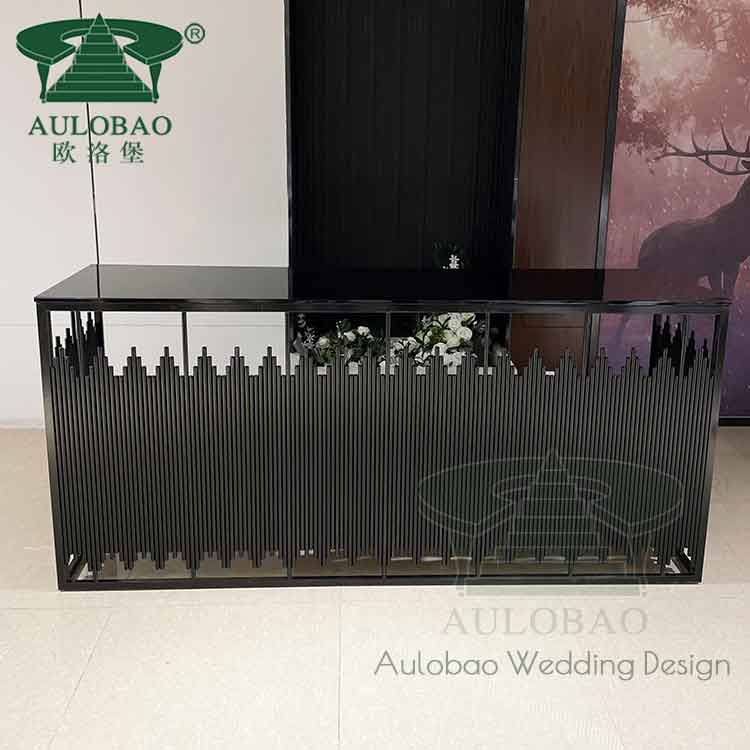 Black Iron Metal Tube Counter Bar Table Aulobao