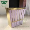 Pink Velvet Bar Counter For Restaurant Aulobao