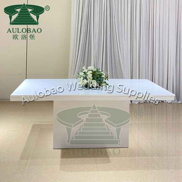 White Metal Banquet Rectangular Table Wedding Aulobao