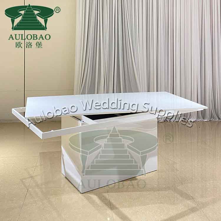 White Metal Banquet Rectangular Table Wedding Aulobao