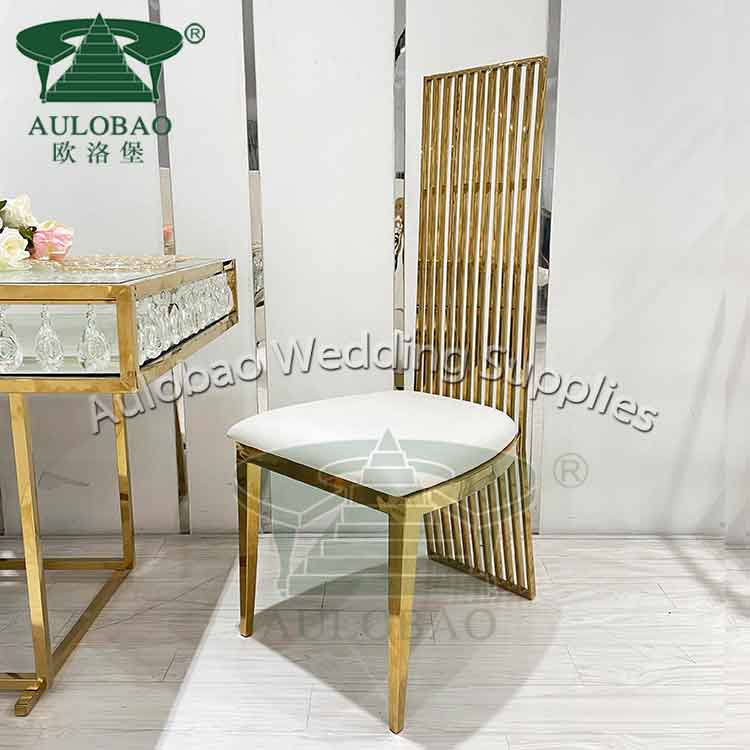 High Back Wedding Chair Manufacturers Stainless Steel Aulobao