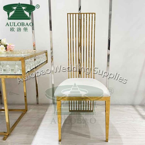 High Back Wedding Chair Manufacturers Stainless Steel Aulobao