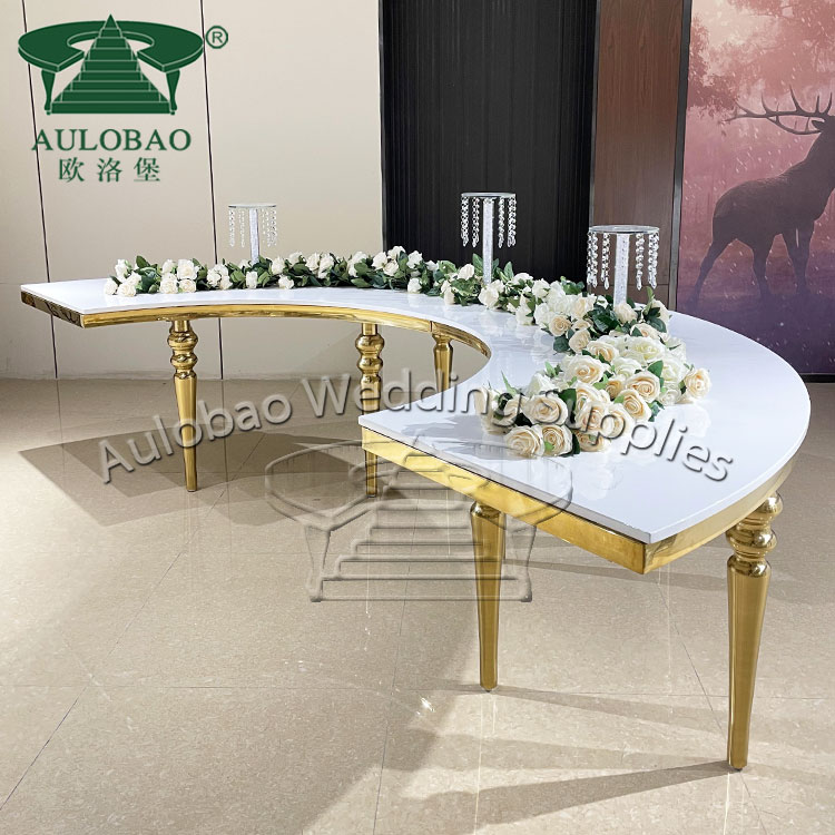 Metal Half Moon Table - Aulobao Aulobao Furniture